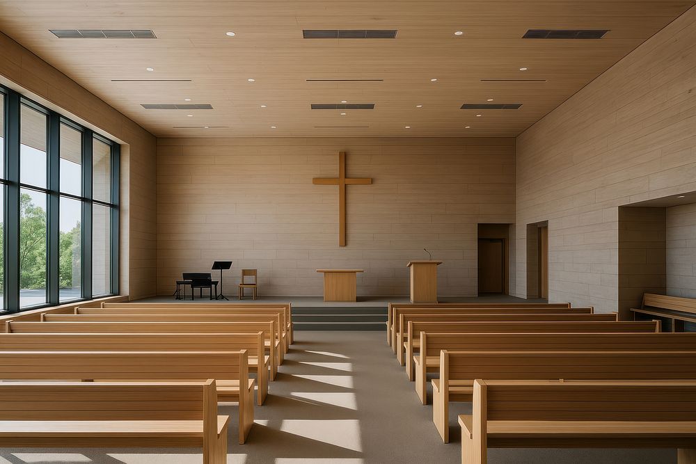 Modern serene wooden church interior | Free Photo - rawpixel