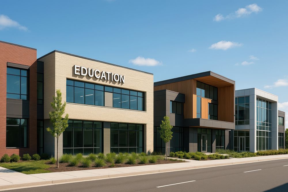 Modern educational building exterior. | Free Photo - rawpixel