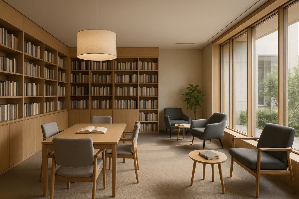 Cozy modern library space | Free Photo - rawpixel