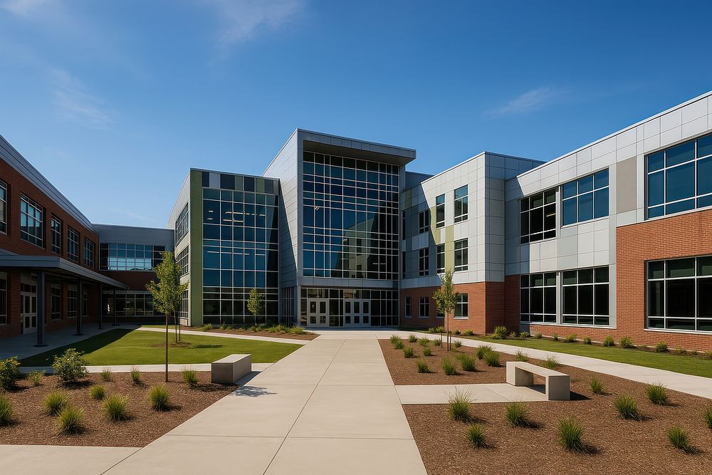 Modern educational building exterior | Free Photo - rawpixel