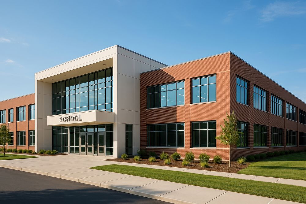 Modern educational facility exterior view | Free Photo - rawpixel
