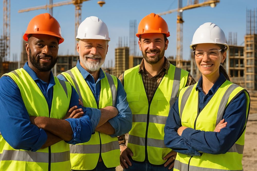 Diverse construction team smiling | Free Photo - rawpixel