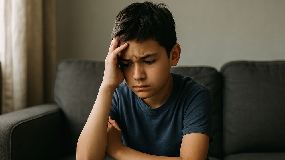 Pensive child sitting indoors | Free Photo - rawpixel