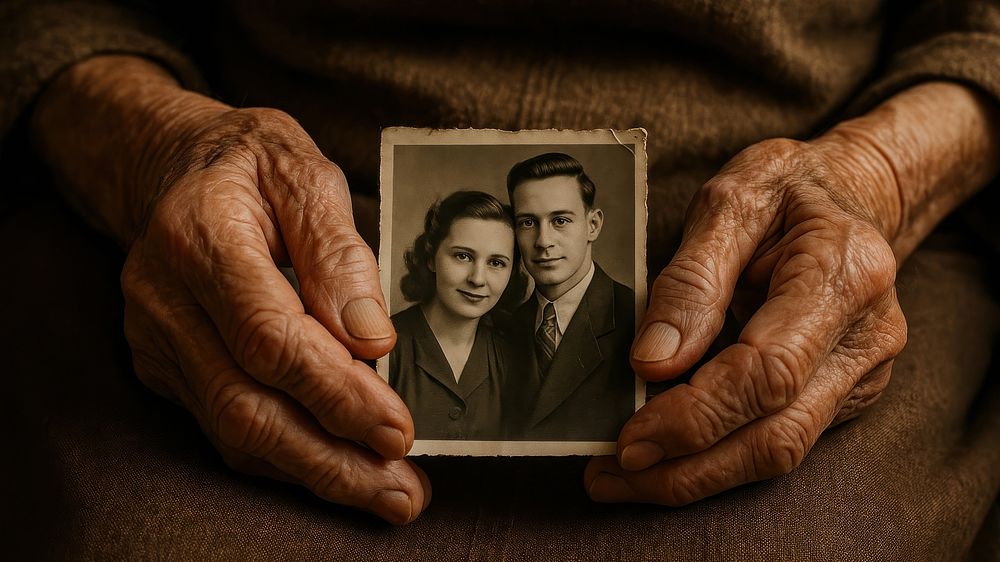 Elderly hands holding vintage photo | Free Photo - rawpixel