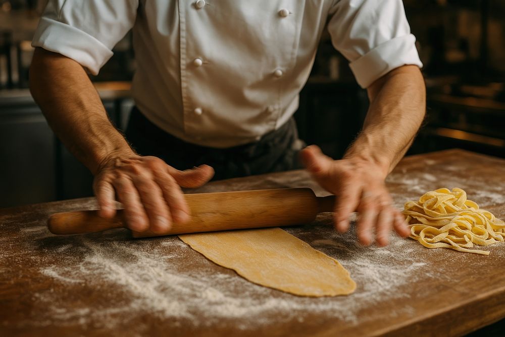 Chef rolling fresh pasta dough | Free Photo - rawpixel