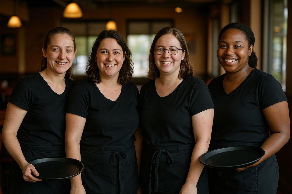 Smiling restaurant staff teamwork | Free Photo - rawpixel