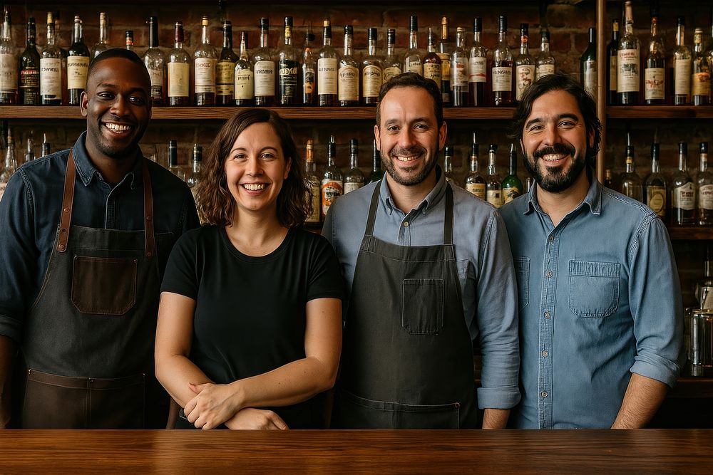 Friendly bar staff smiling together. | Free Photo - rawpixel