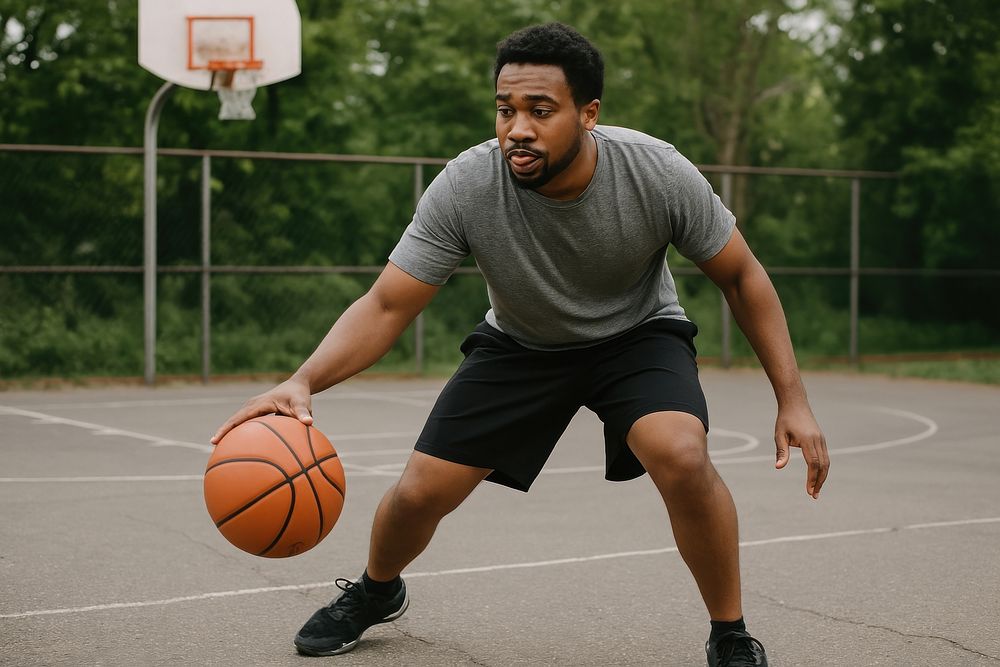 Outdoor basketball player dribbling. | Free Photo - rawpixel