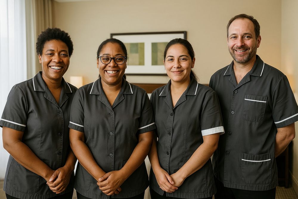 Smiling hotel staff team portrait. | Free Photo - rawpixel