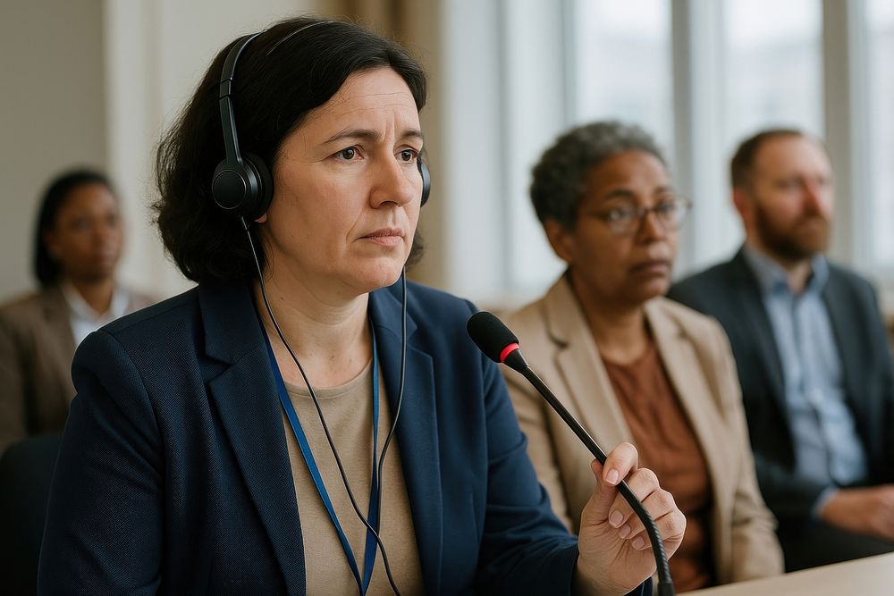 Conference attendees wearing headsets. | Free Photo - rawpixel