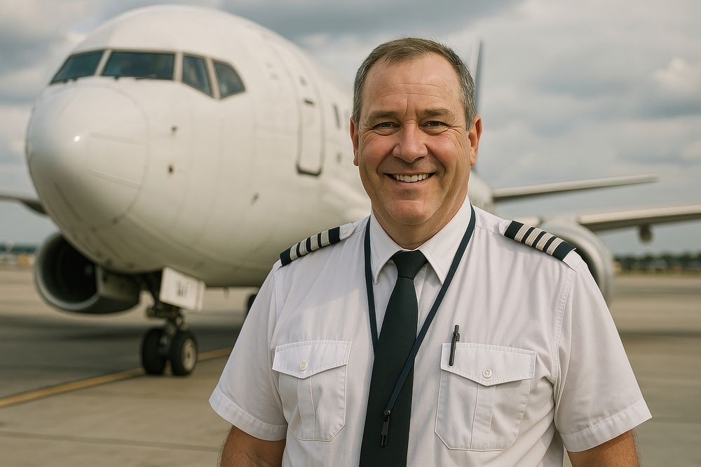 Pilot smiling near airplane | Free Photo - rawpixel