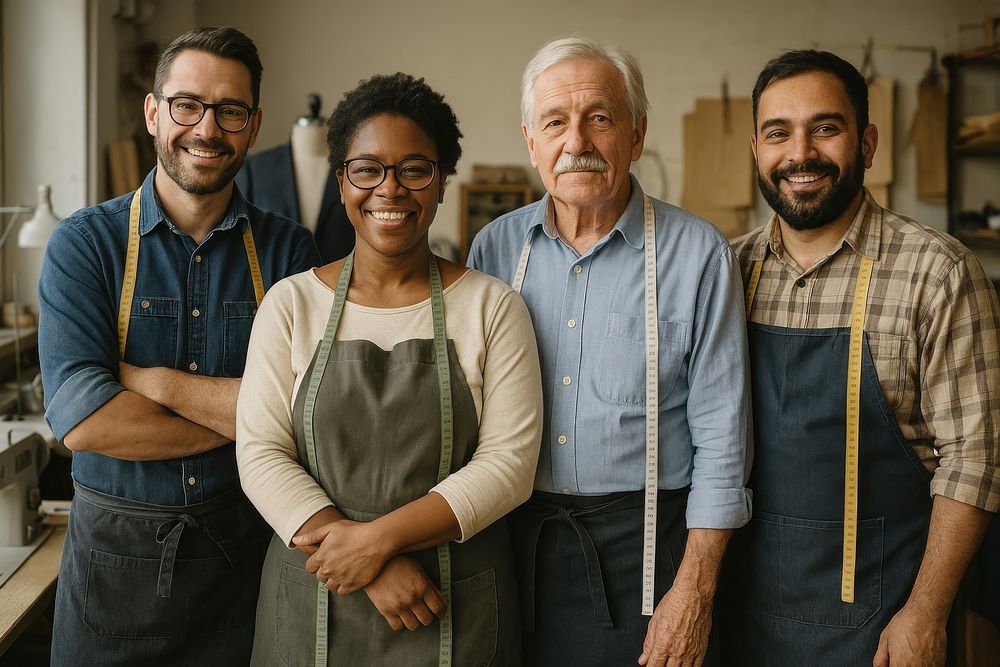 Diverse tailors smiling together | Free Photo - rawpixel