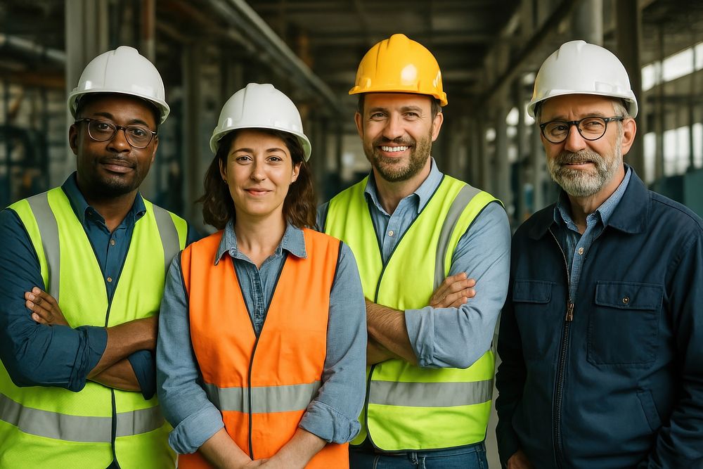 Diverse construction team smiling | Free Photo - rawpixel