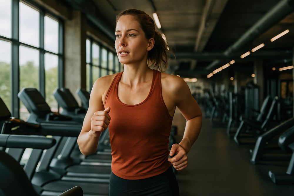 Focused woman running indoors. | Free Photo - rawpixel