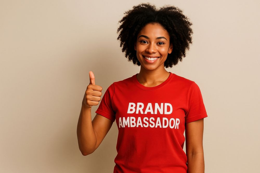 Smiling brand ambassador thumbs up. | Free Photo - rawpixel