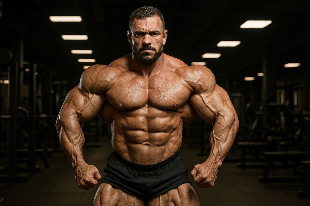 Muscular bodybuilder posing confidently. | Free Photo - rawpixel
