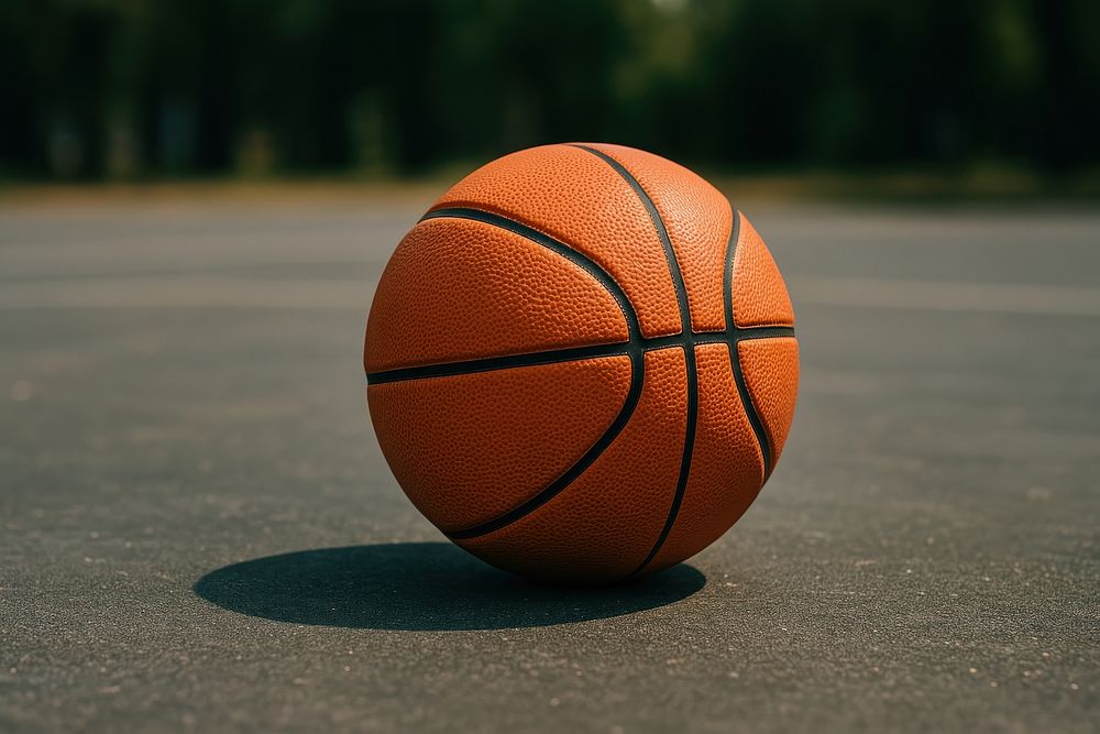 Basketball resting on outdoor court | Free Photo - rawpixel