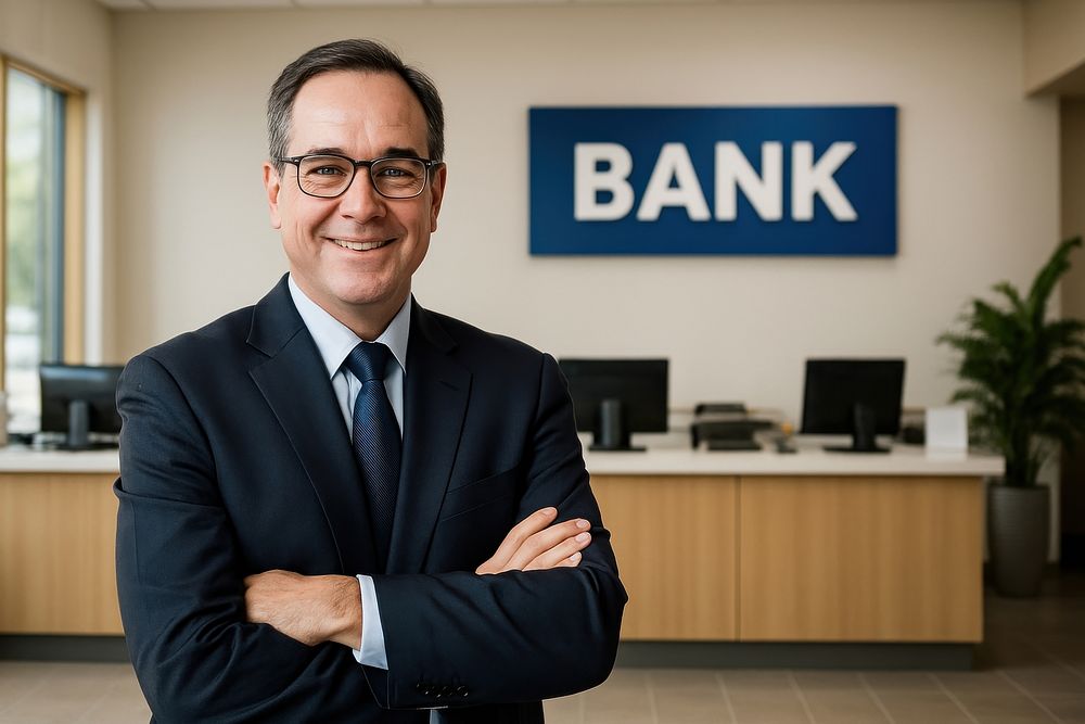 Confident banker in office. | Free Photo - rawpixel