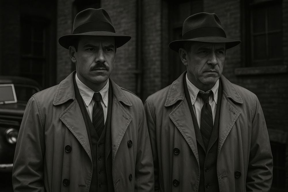 Vintage detectives in classic attire | Free Photo - rawpixel