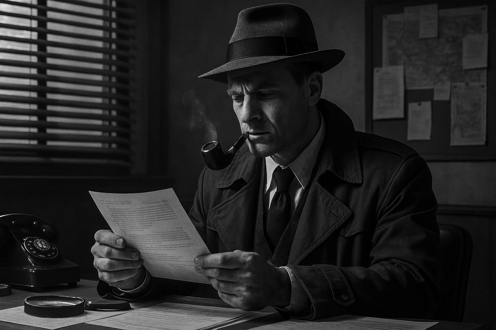 Detective reading document in office. | Free Photo - rawpixel