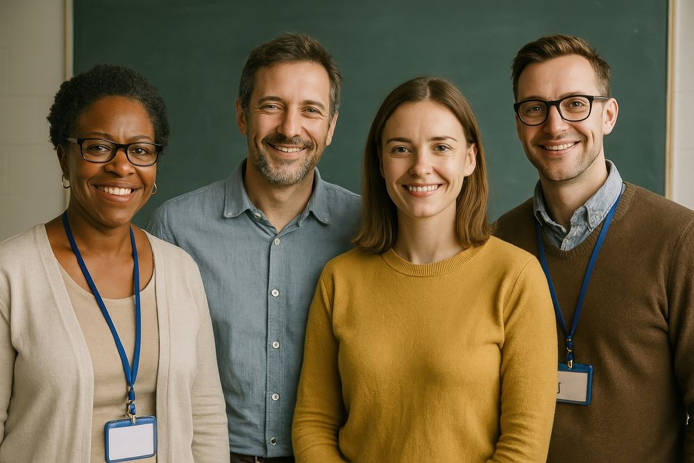 Diverse educators smiling together | Free Photo - rawpixel