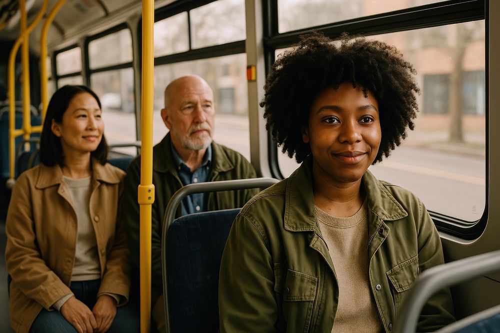 Diverse people riding bus. | Free Photo - rawpixel