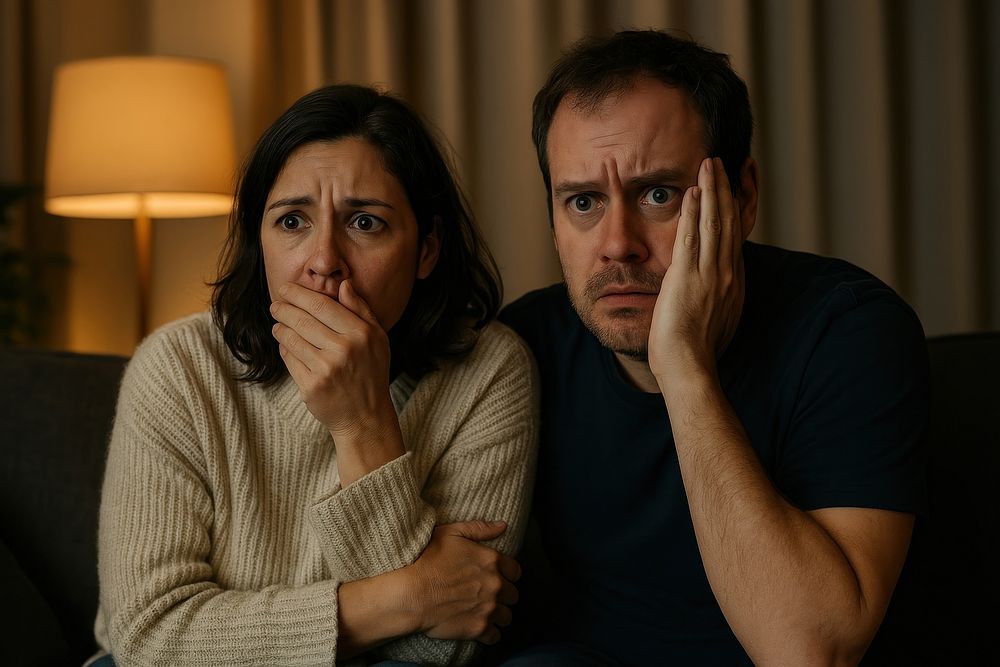 Couple watching intense movie | Free Photo - rawpixel