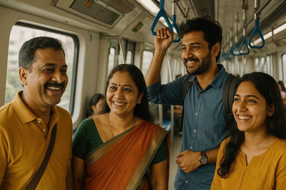 Happy family train journey | Free Photo - rawpixel