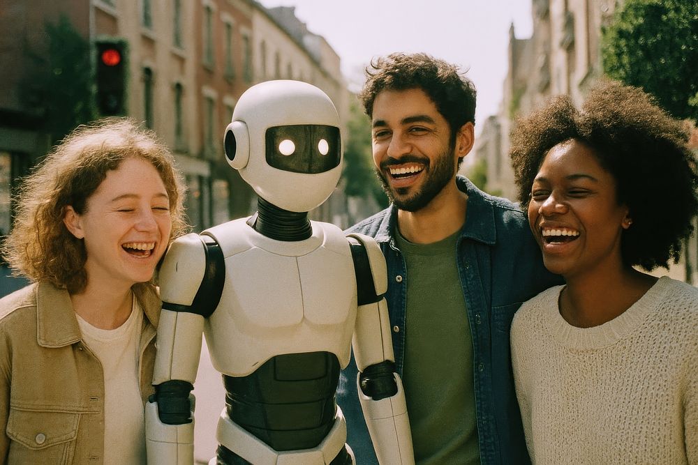 Humans bonding with robot | Free Photo - rawpixel