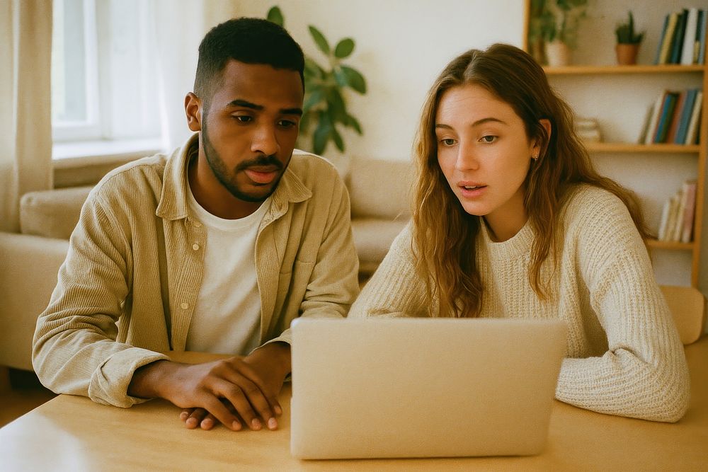 Focused couple using laptop | Free Photo - rawpixel
