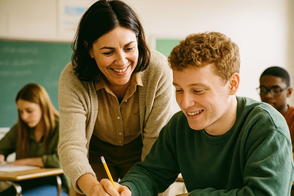 Teacher guiding student learning. | Free Photo - rawpixel