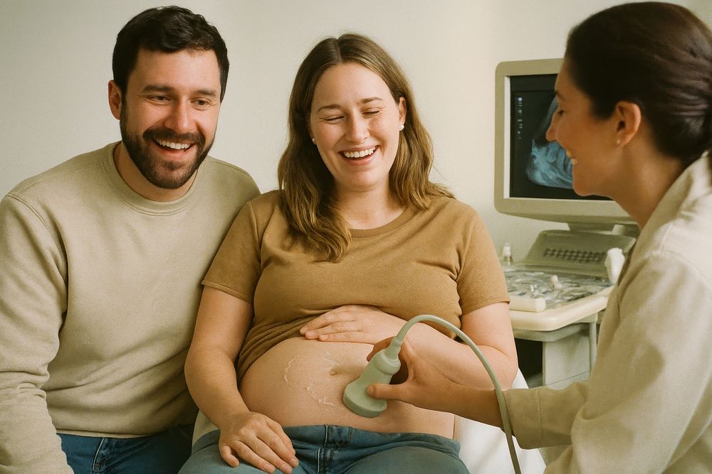 Happy couple during ultrasound appointment. | Free Photo - rawpixel