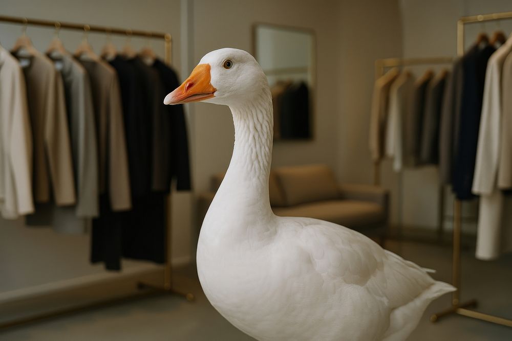 Goose in stylish clothing store | Free Photo - rawpixel