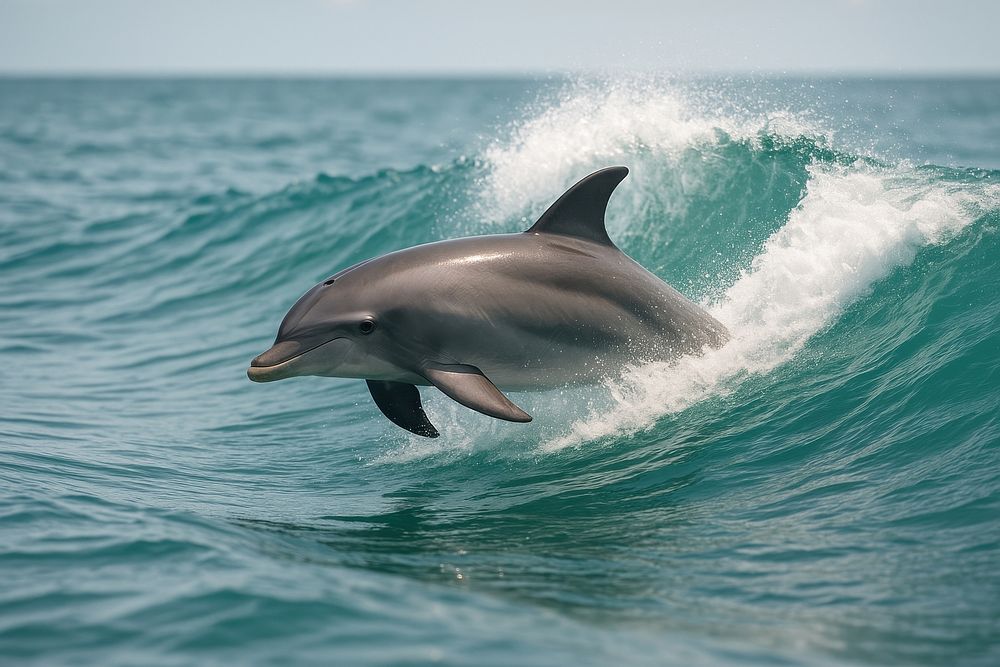 Dolphin surfing ocean waves | Free Photo - rawpixel