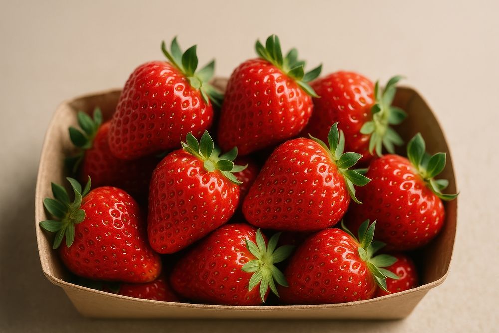 Fresh strawberries in cardboard container. | Free Photo - rawpixel