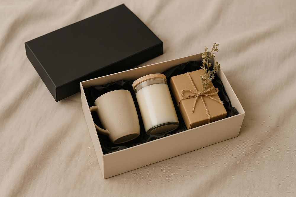 Elegant gift set with candle | Free Photo - rawpixel