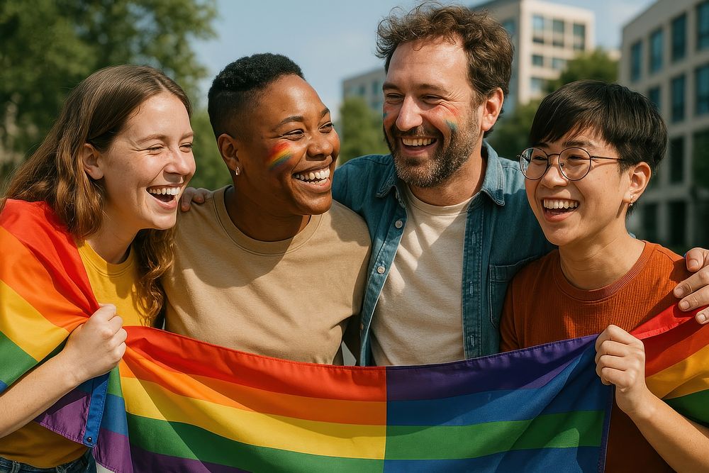 Diverse friends celebrating pride together. | Free Photo - rawpixel