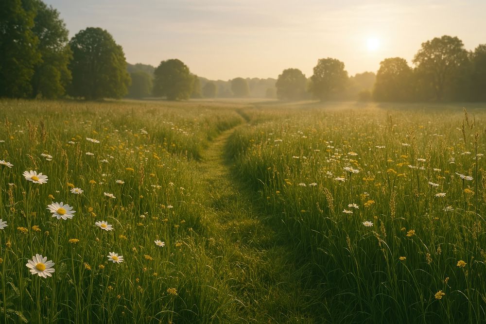 Serene meadow path sunrise | Free Photo - rawpixel
