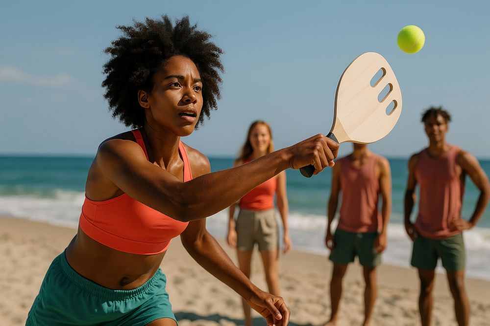 Beach paddle game fun | Free Photo - rawpixel