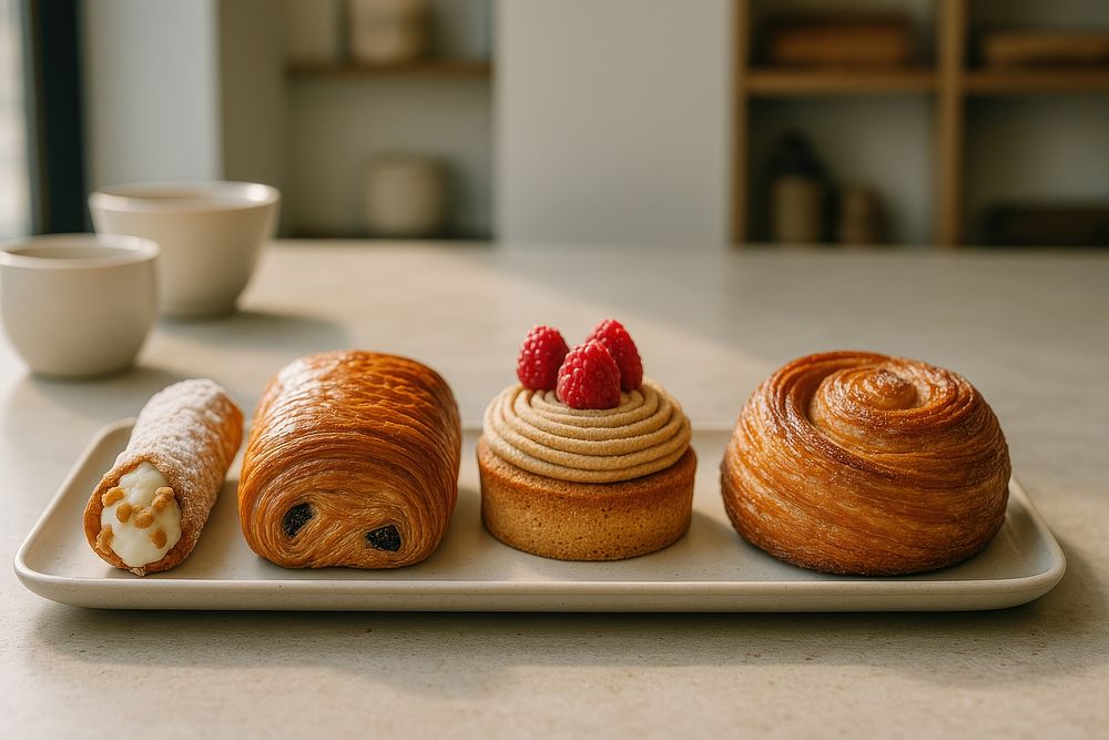 Delicious pastries on display. | Free Photo - rawpixel