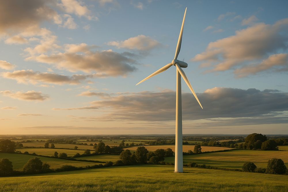 Wind turbine in scenic landscape. | Free Photo - rawpixel