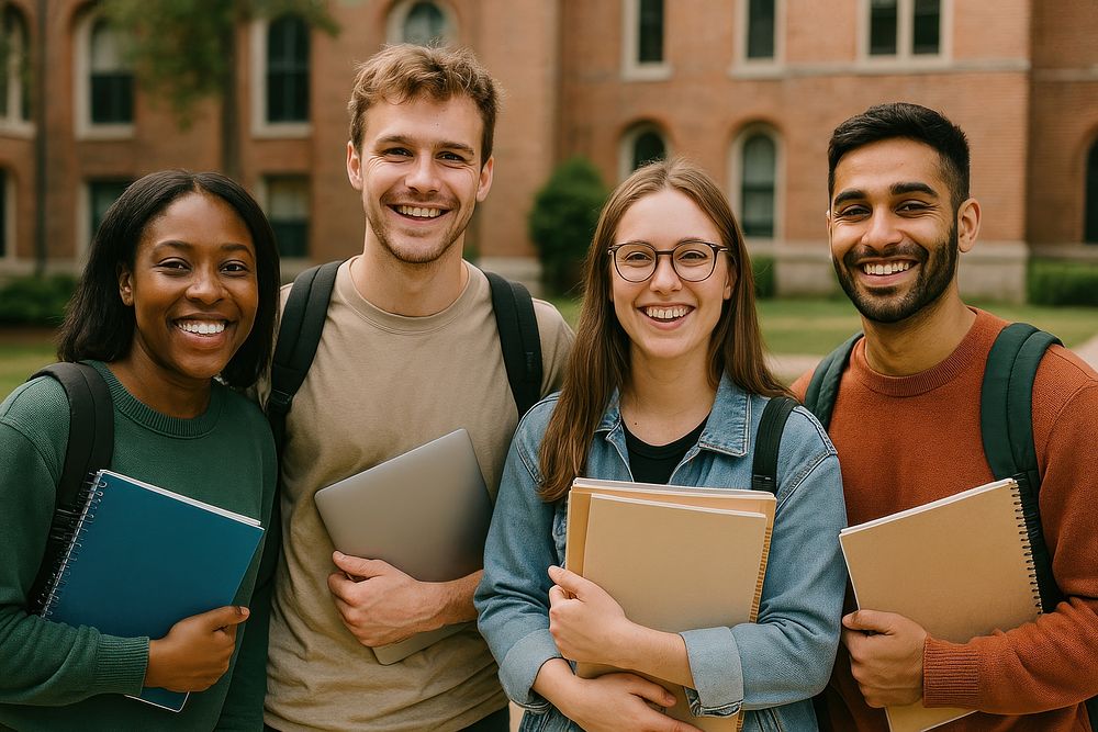 Diverse students smiling together | Free Photo - rawpixel