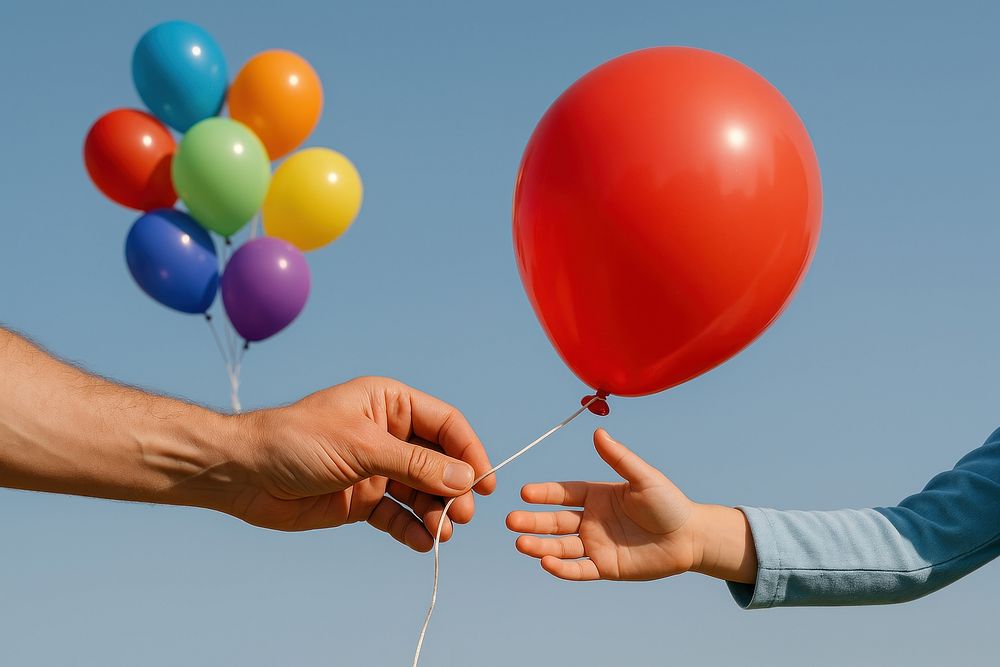 Colorful balloons in hands | Free Photo - rawpixel