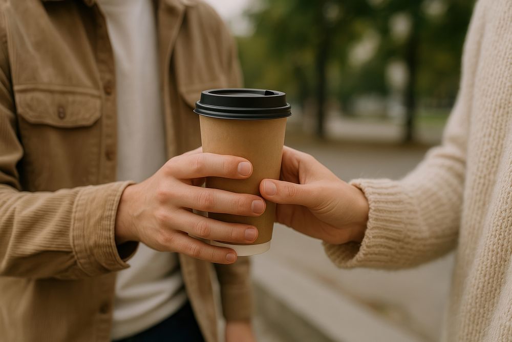 Sharing coffee outdoors together. | Free Photo - rawpixel