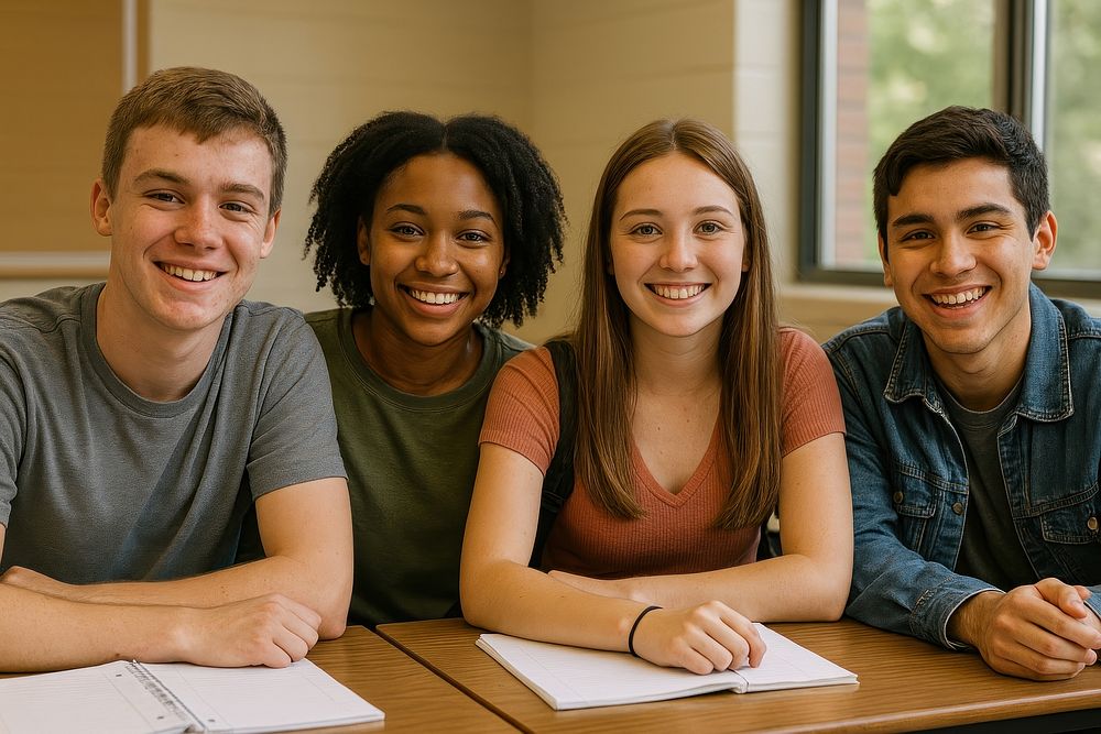 Diverse students smiling together | Free Photo - rawpixel