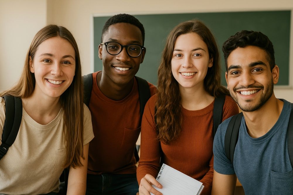 Diverse students smiling together | Free Photo - rawpixel