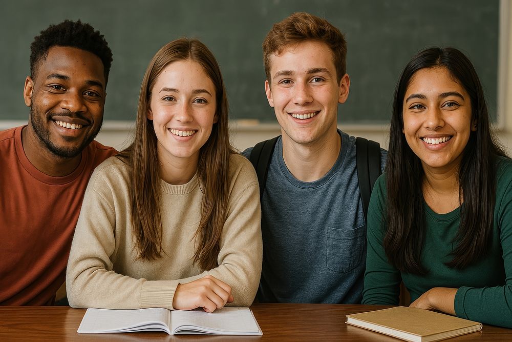 Diverse students smiling together | Free Photo - rawpixel