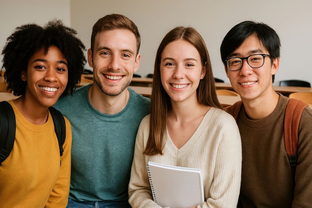 Diverse students smiling together | Free Photo - rawpixel