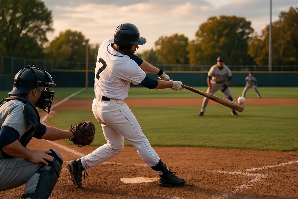 Baseball player hitting ball | Free Photo - rawpixel