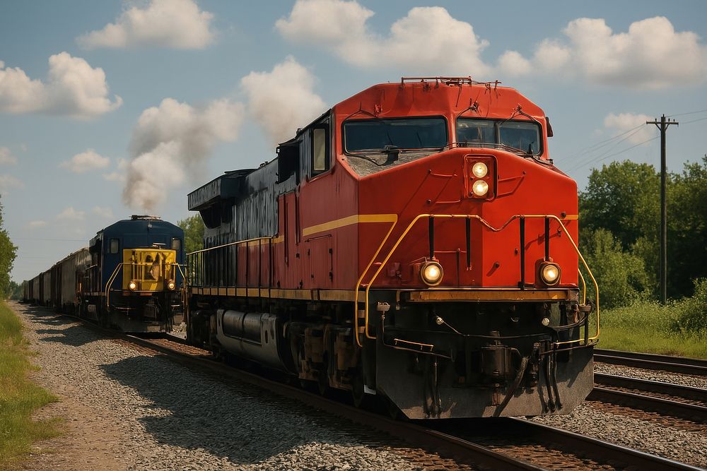 Powerful trains on parallel tracks. | Free Photo - rawpixel